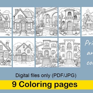 Coloring Houses for Lovers of Architecture - Coloring Antistress ...