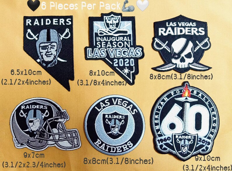 Oakland raiders Las vegas Set Patches Logos for iron on | Etsy