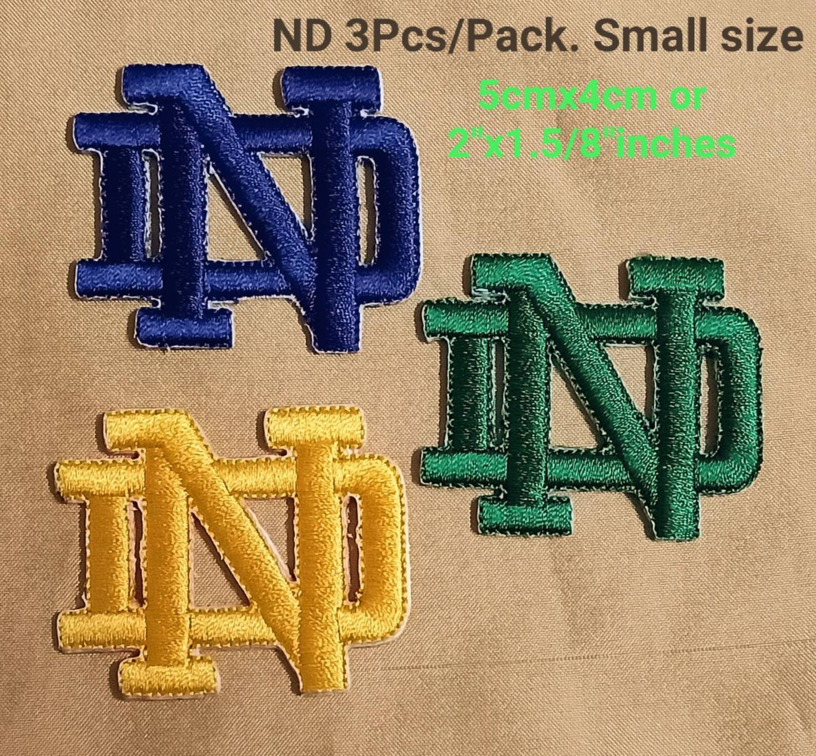 ND small size Notre dame set 3Pcs Patches Logos Sport for iron | Etsy