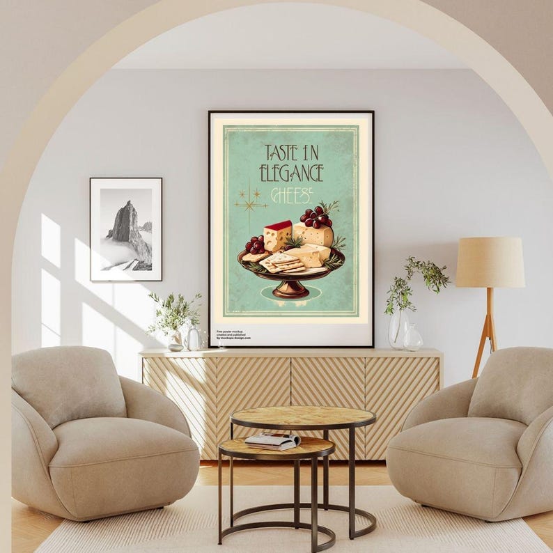 French Cheese Plate Art Deco Poster – Parisian Kitchen Print - Etsy
