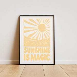 Sunshine is Magic – Minimalist Summer Typography Print | Digital ...
