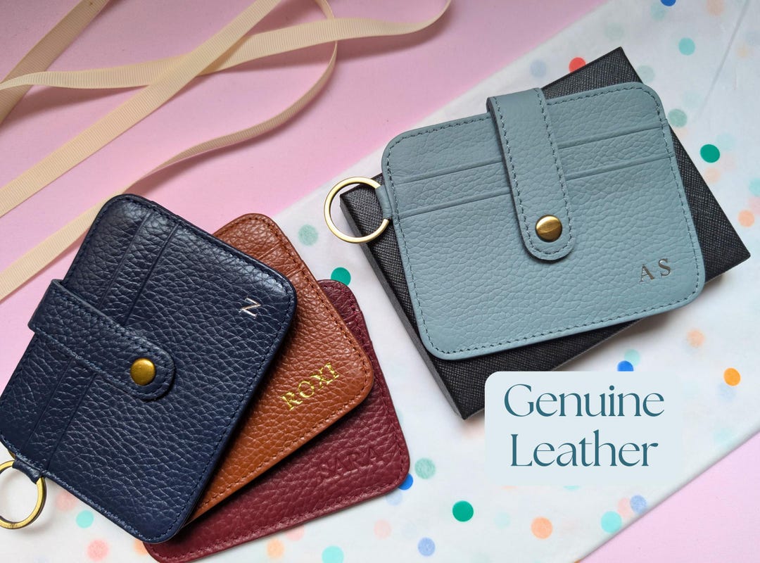 Keychain Wallet, Keyring Card Holder, Leather Wallet, Personalized ...