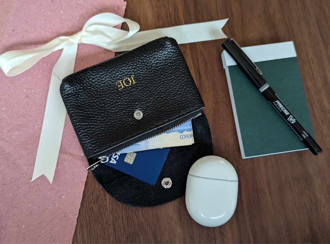 Leather Women Wallet, Custom Coin Pouch, Leather Coin Purse, Minimalist ...