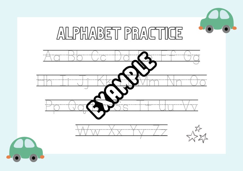 Cars - Alphabet Practice - Tracing, Preschool Alphabet Practice, I Can ...