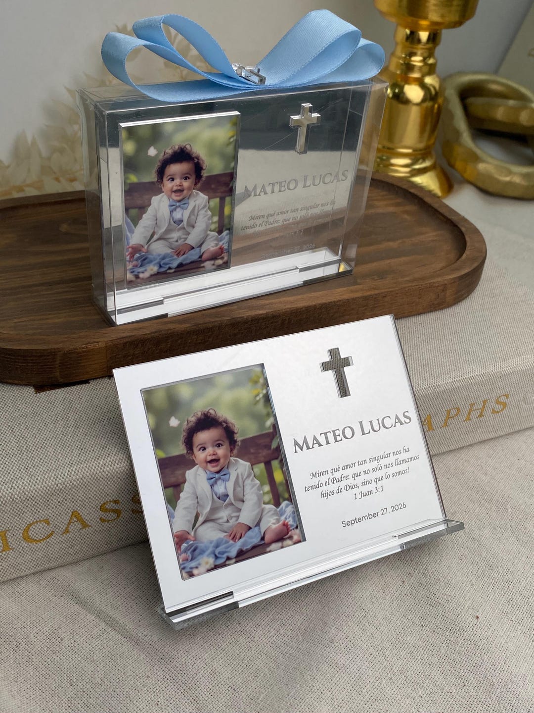 Personalized Baptism Keepsake – Custom Photo Frame With Name, Date ...
