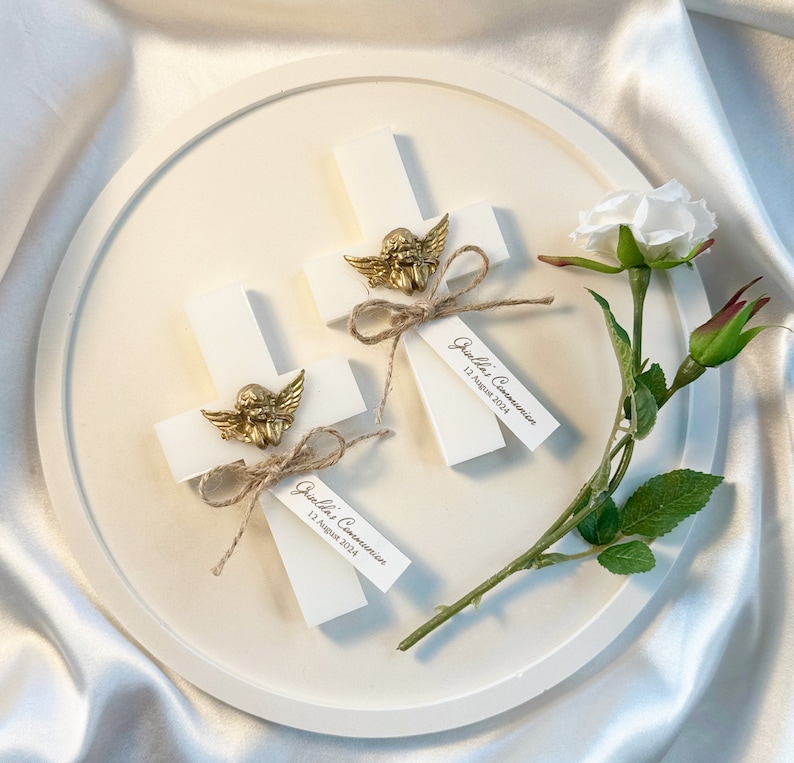 Cross Magnet Favors: Gold Angel, Communion, Christening, Baptism - Etsy