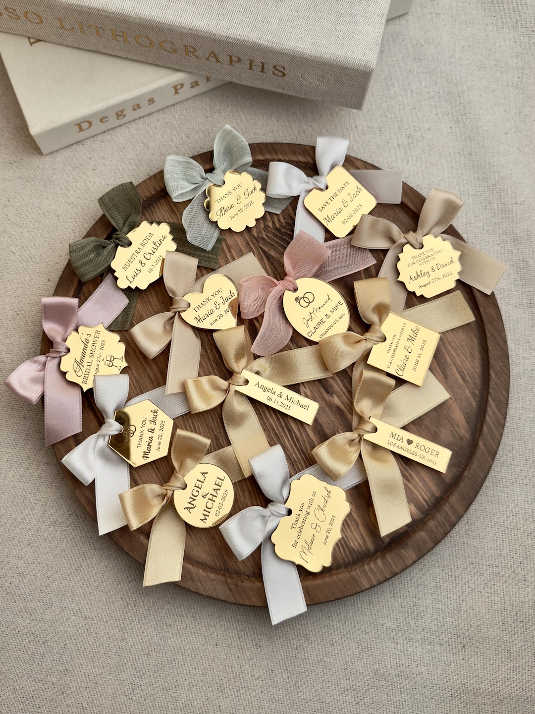 Gold Wedding Place Cards, Personalized Save the Date Tags , Reception ...