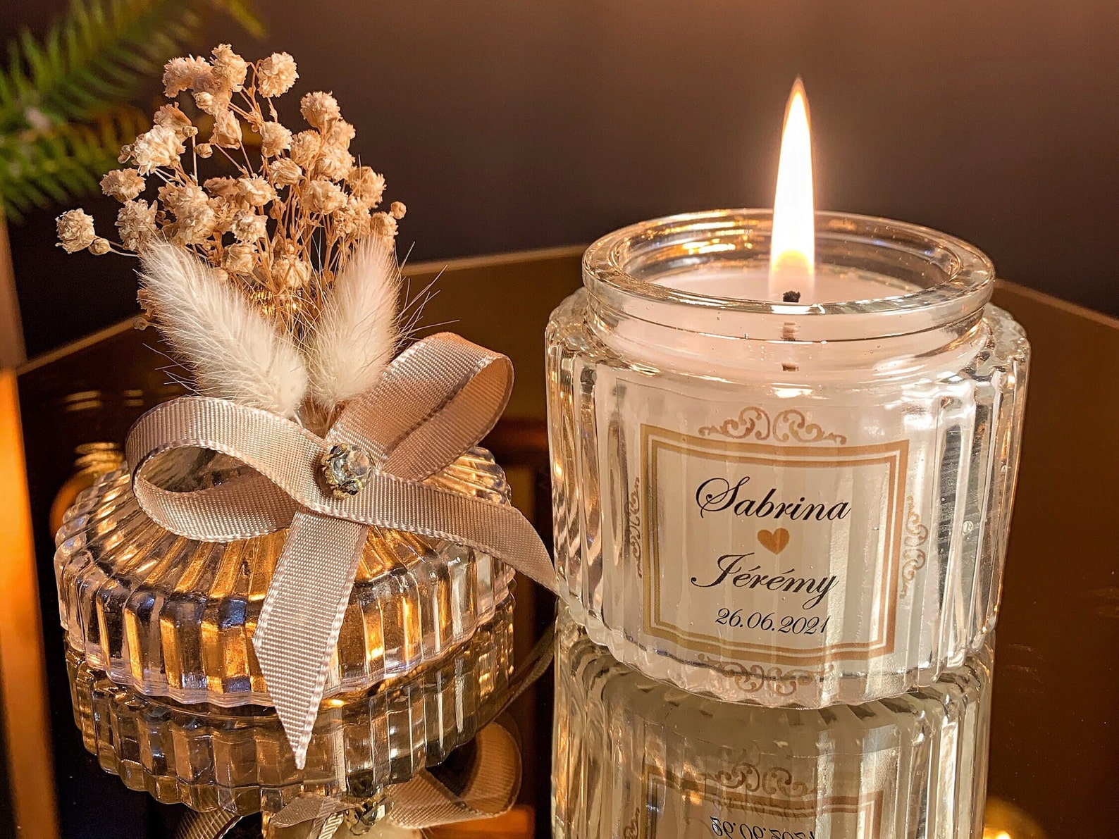 Personalised Candle Wedding Favor For Guests Luxury Wedding Etsy