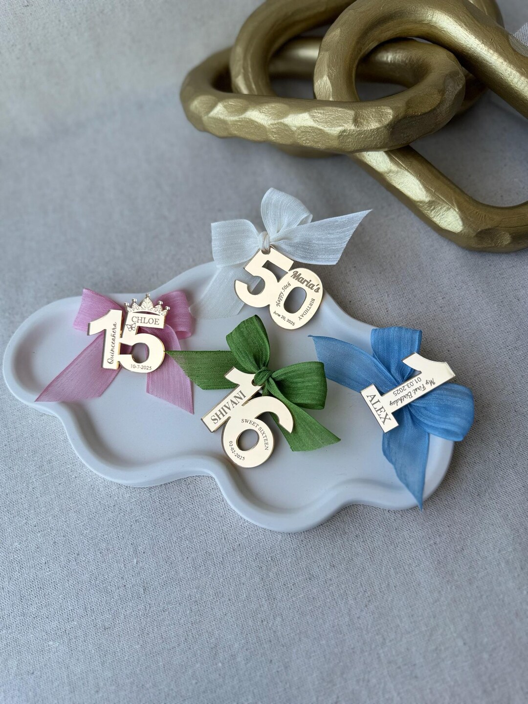 Personalized Number Tag for Celebration Party Favor for Sweet 16 Table ...