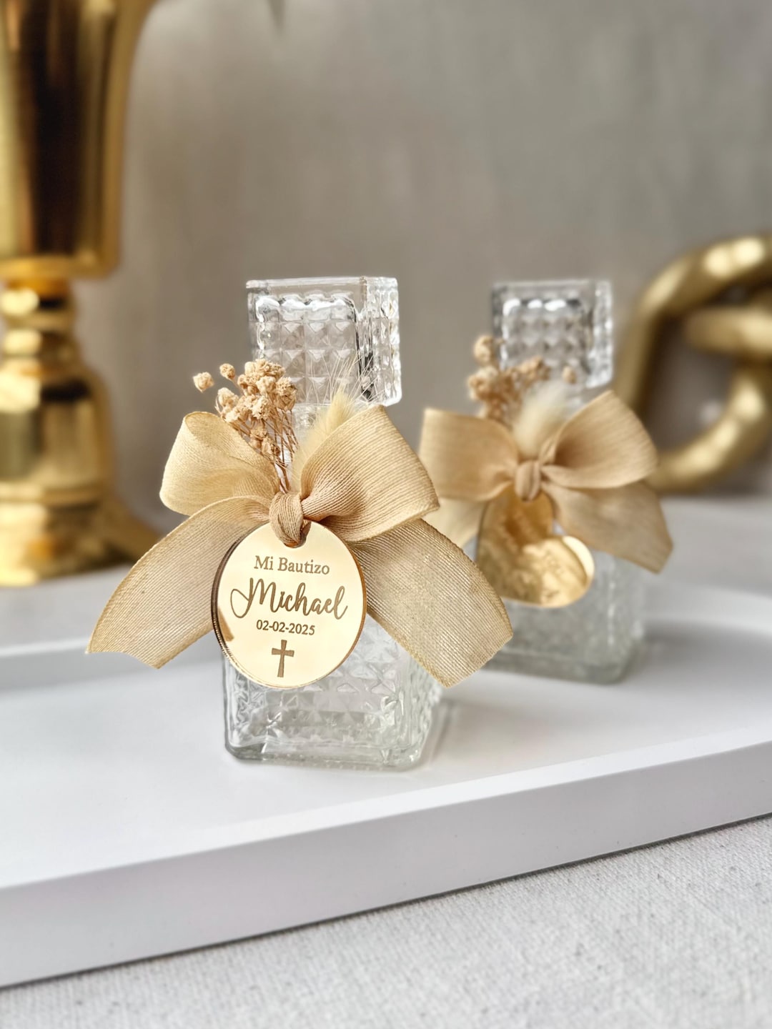 Personalized Empty Holy Water Glass Bottle, Baptism Favors, Holy ...