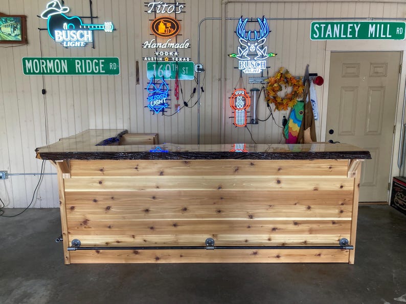 Live Edge Cedar Bar, With Cedar Live Edge as Well - Etsy