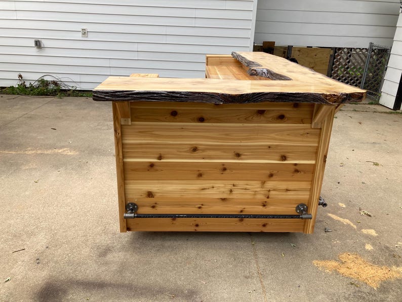 Live Edge Cedar Bar, With Cedar Live Edge as Well - Etsy