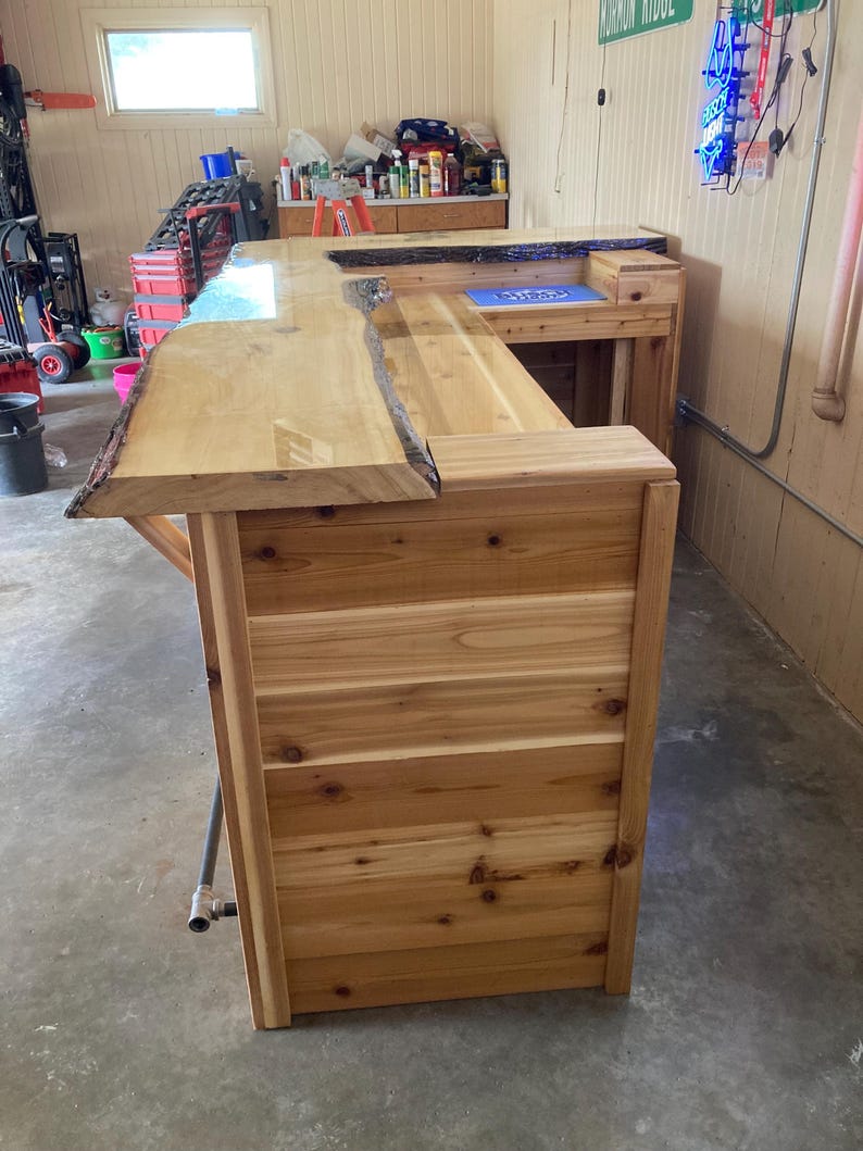 Live Edge Cedar Bar, With Cedar Live Edge as Well - Etsy