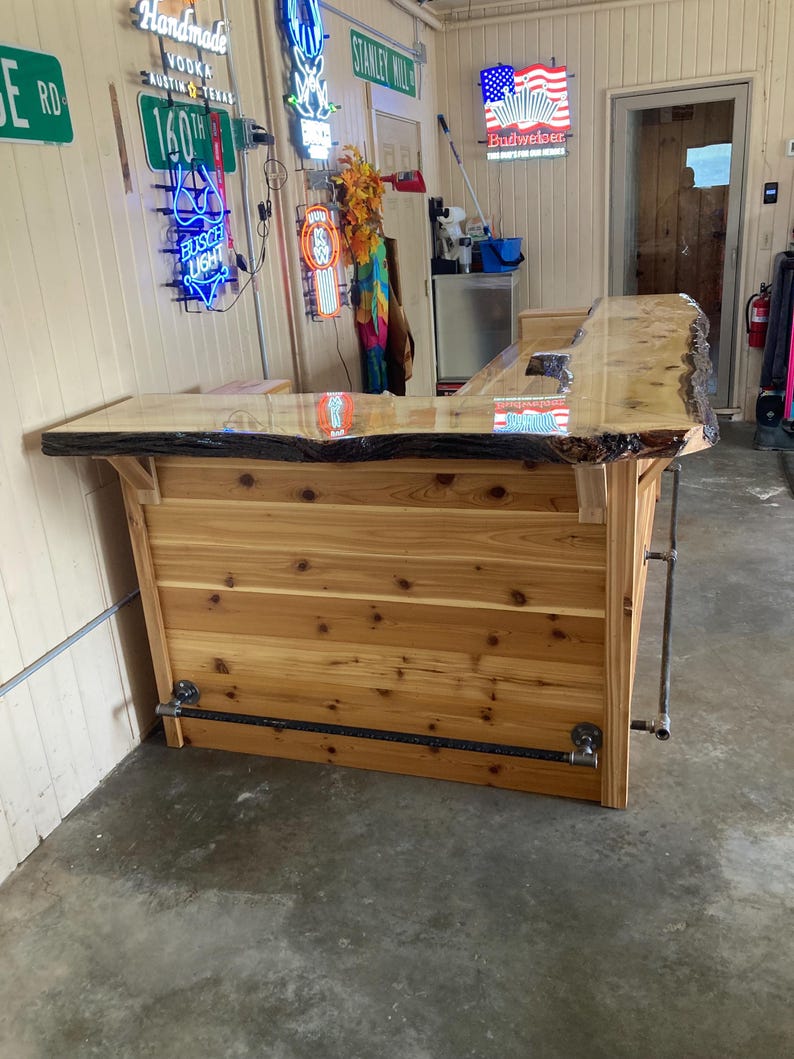 Live Edge Cedar Bar, With Cedar Live Edge as Well - Etsy