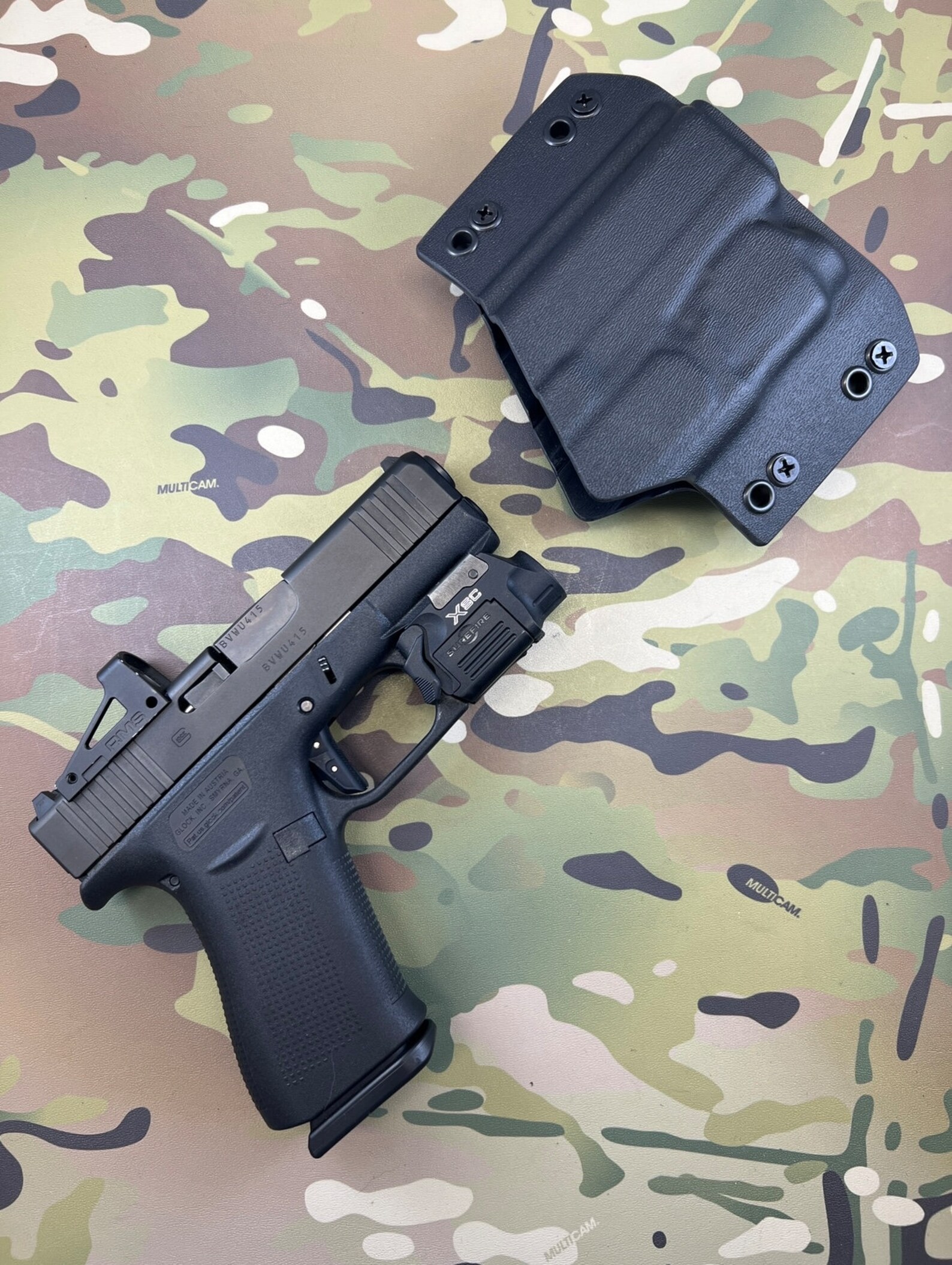 Black Kydex Holster for Glock 43x MOS Surefire XSC - Etsy