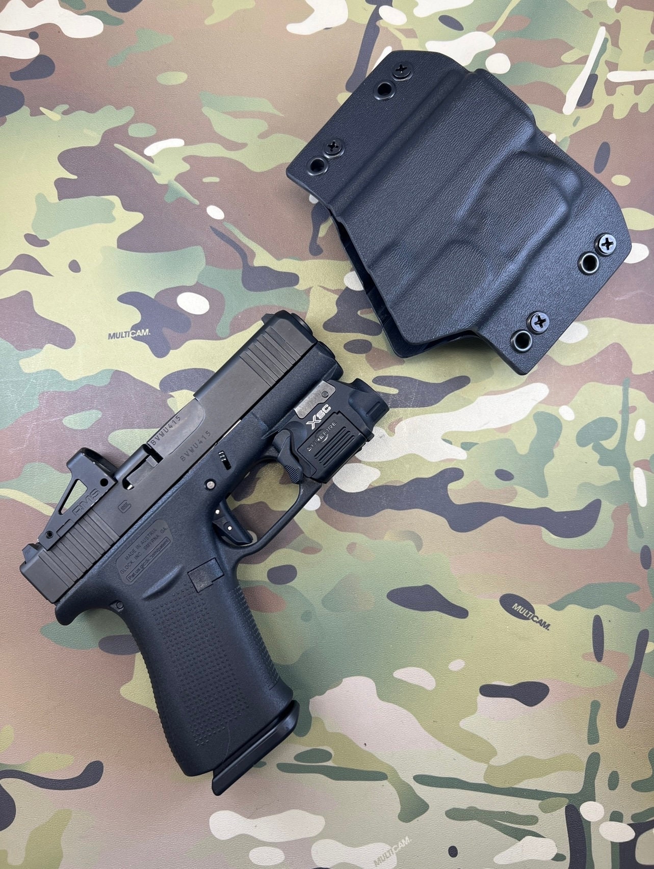 Black Kydex Holster for Glock 43x MOS Surefire XSC - Etsy UK