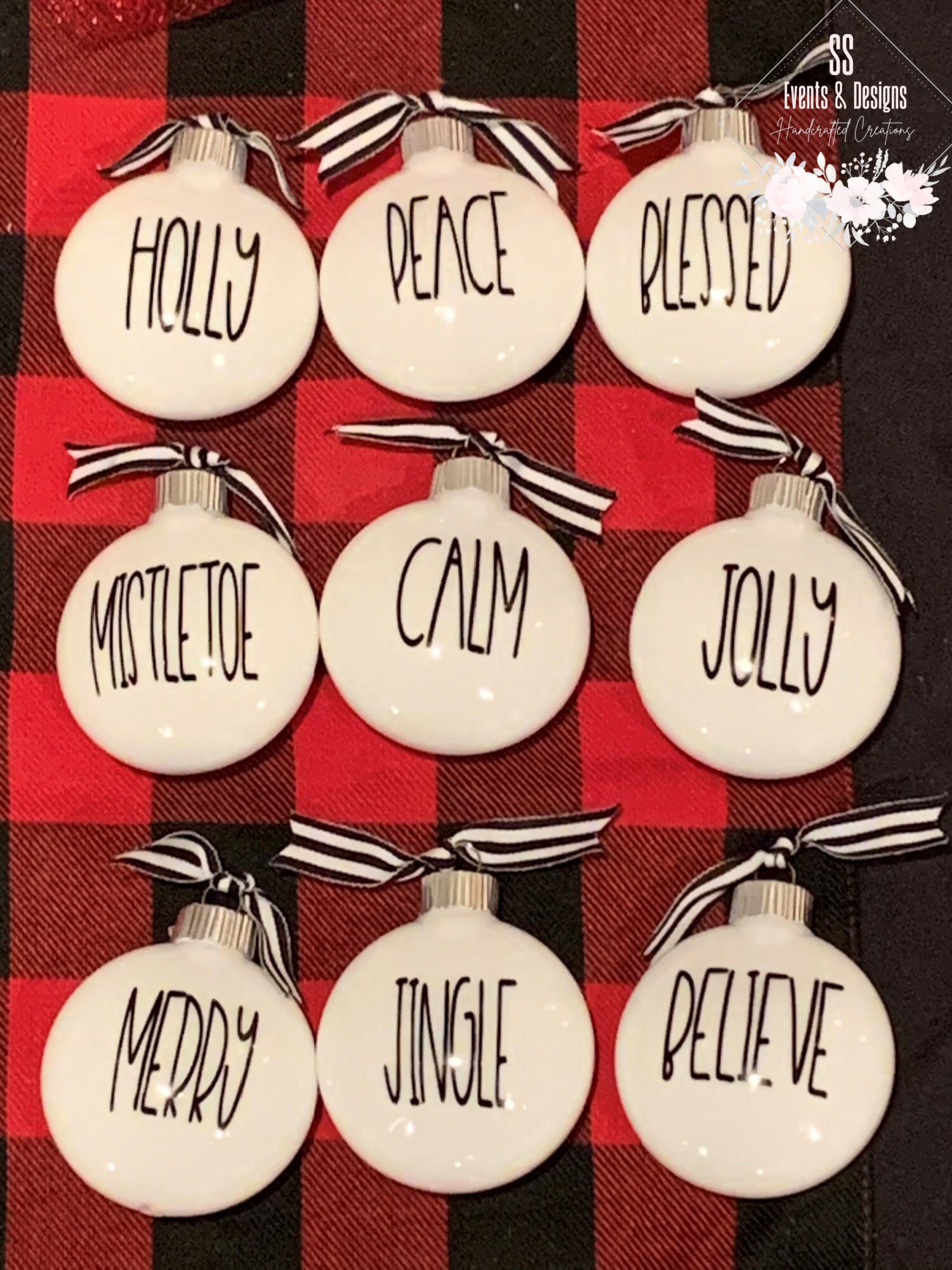Rae Dunn Inspired Farmhouse Christmas Ornaments - Etsy
