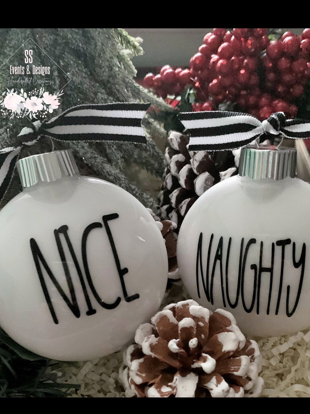 Rae Dunn Inspired Farmhouse Christmas Ornaments - Etsy