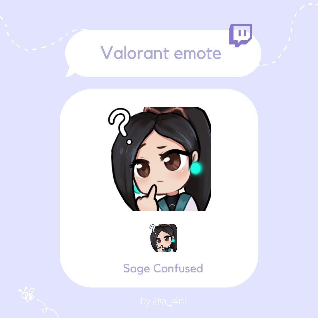 Valorant Sage Pensamiento Confundido Lindo Anime Single Twitch Emote ...