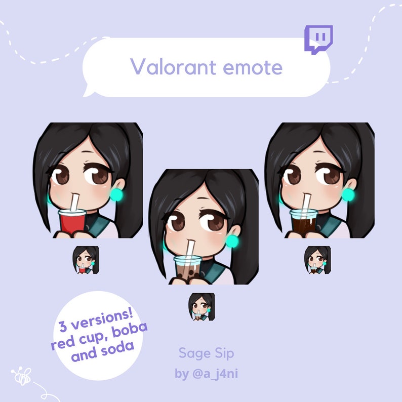 Buy Valorant Sage Sip Soda Boba Coffee Drinking Funny Cute Kawaii ...