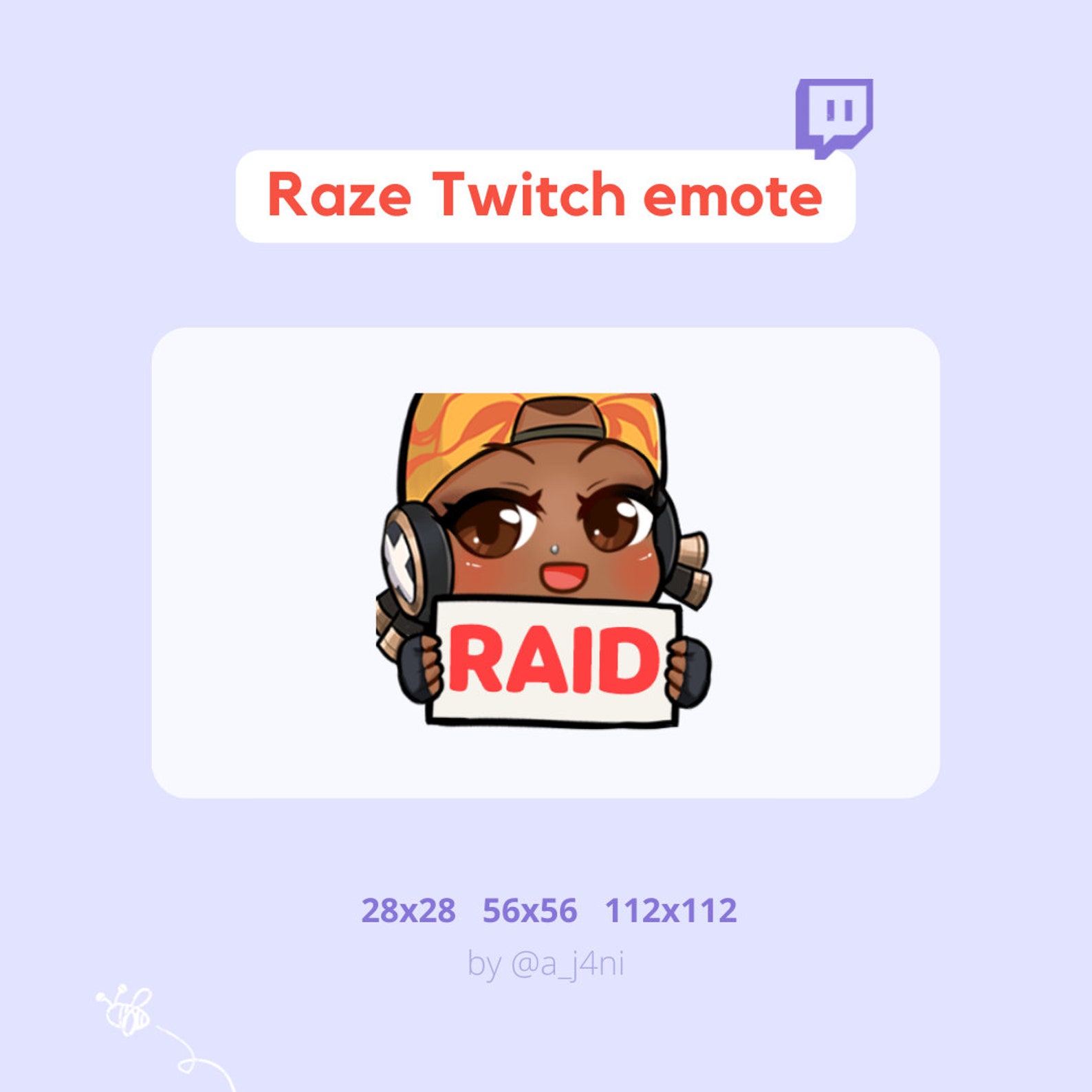 Raze Valorant Raid Sign Twitch Discord Emote - Etsy