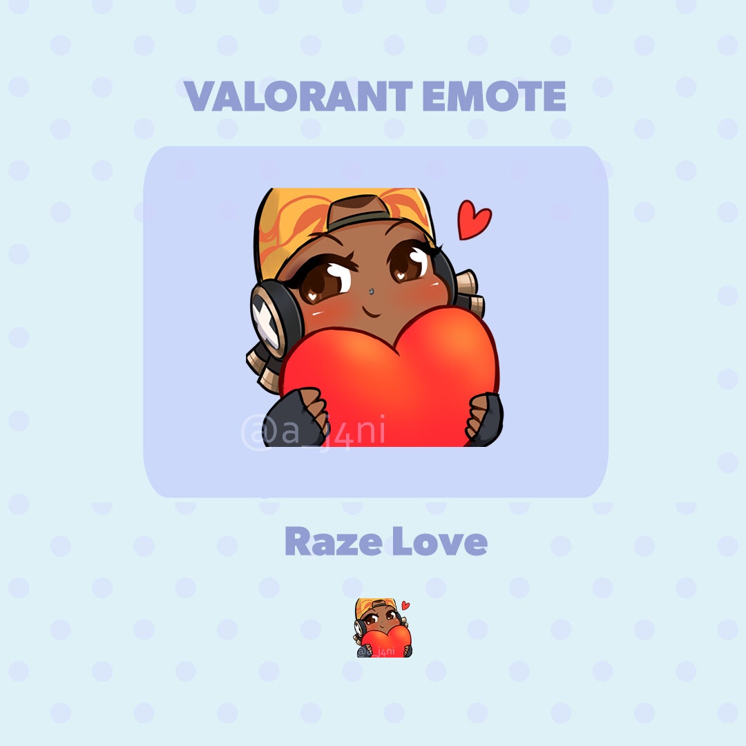 Valorant Raze Love Heart Hug Cute Kawaii Single Twitch Emote - Etsy