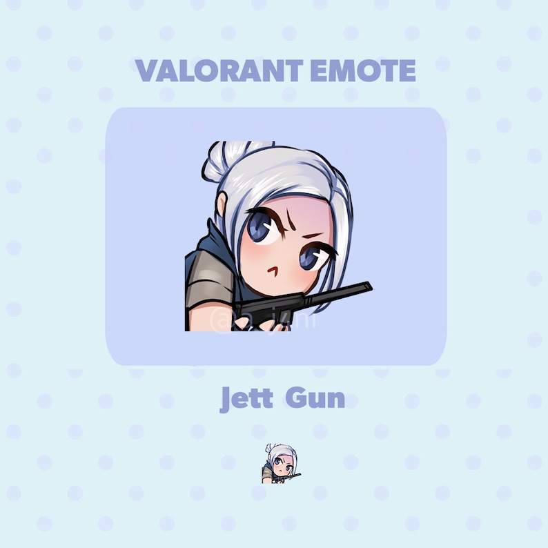 Valorant Jett Gun Fight Shooter Funny Cute Kawaii Twitch Emote - Etsy