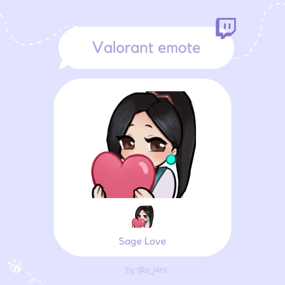 Valorant Sage Love Cute Hug Heart Kawaii Single Twitch Emote - Etsy ...