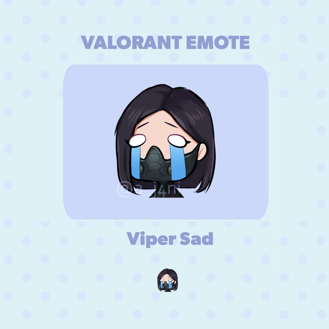 Valorant Viper Sad Crying Tears Cute Funny Kawaii Single Twitch Emote ...