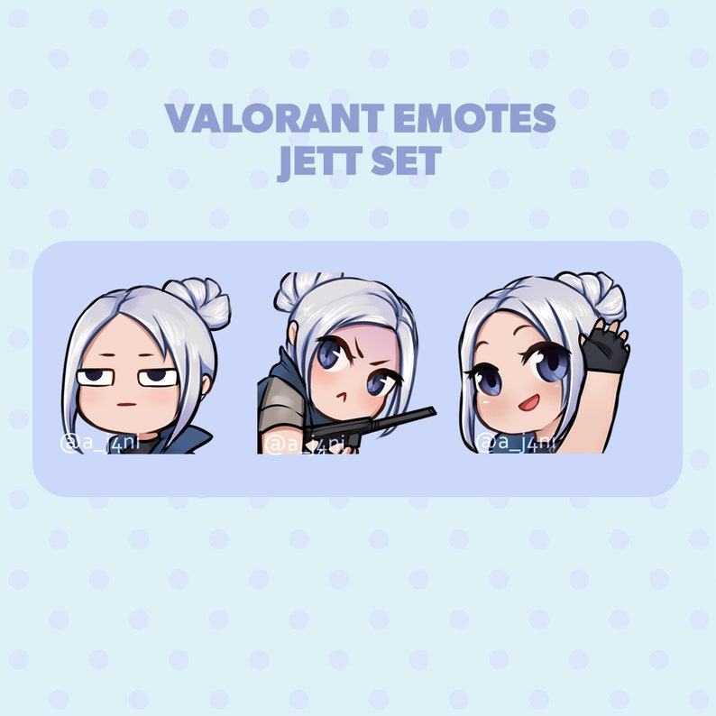 Valorant Jett Cute Twitch Emotes Set - Etsy