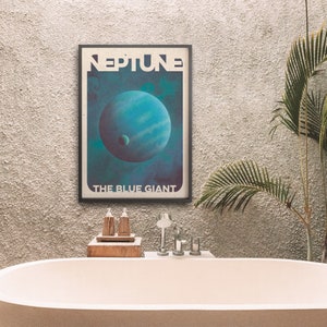 Neptune, the Blue Giant, Neptune Print, Planets Gift, Solar System ...