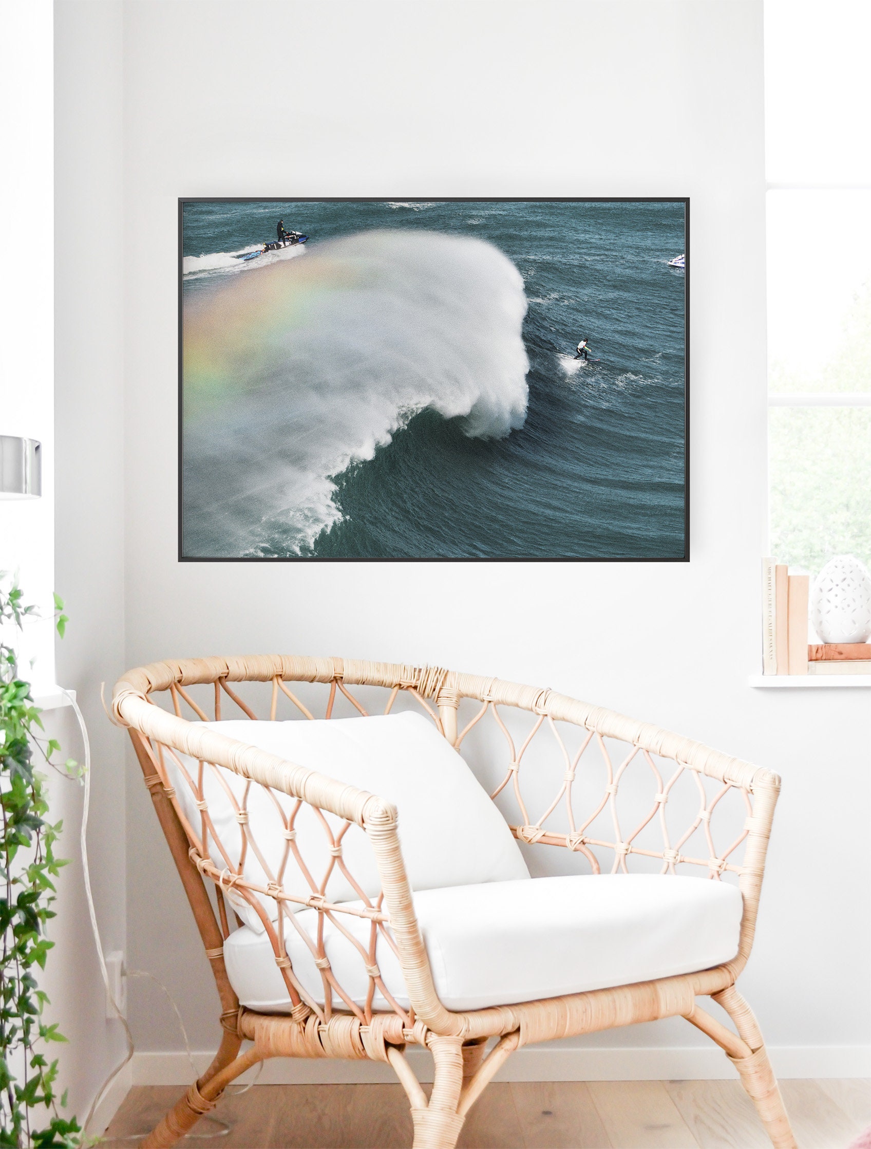 Nazare Rainbow Wave Retro Surf Poster, Vintage Surf Photography, Surf ...