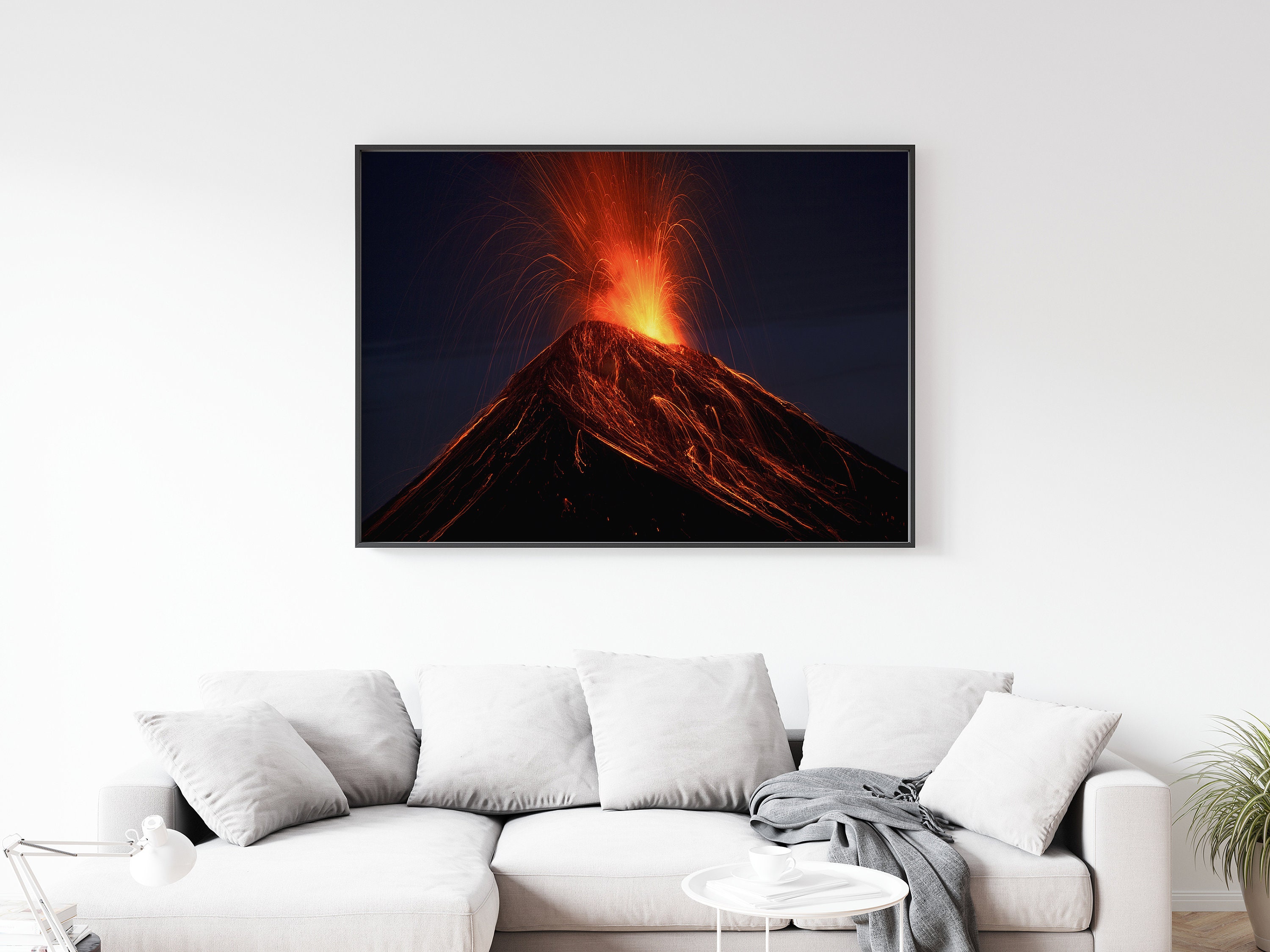 Erupting Volcano Printable Wall Art Volcano Print Lava | Etsy