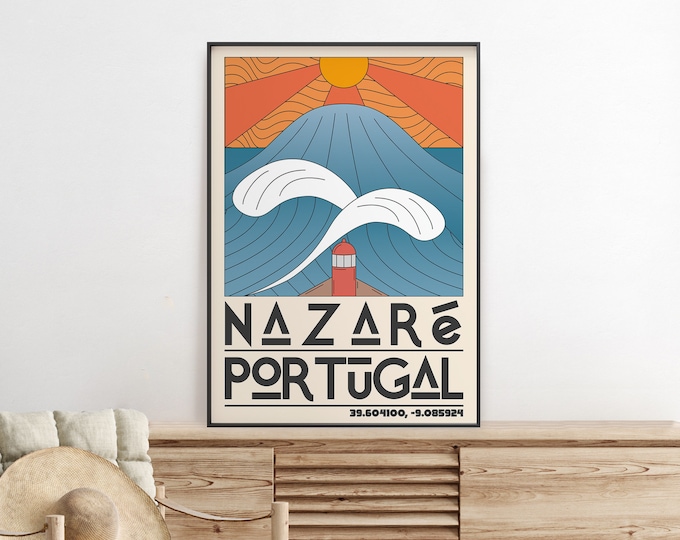 The Biggest Wave in the World, Nazaré - Fine Art Big Wave Surf Poster ...