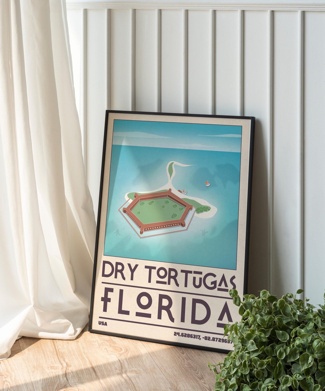 Dry Tortugas National Park Travel Poster Florida Keys Wall Art Gulf of ...