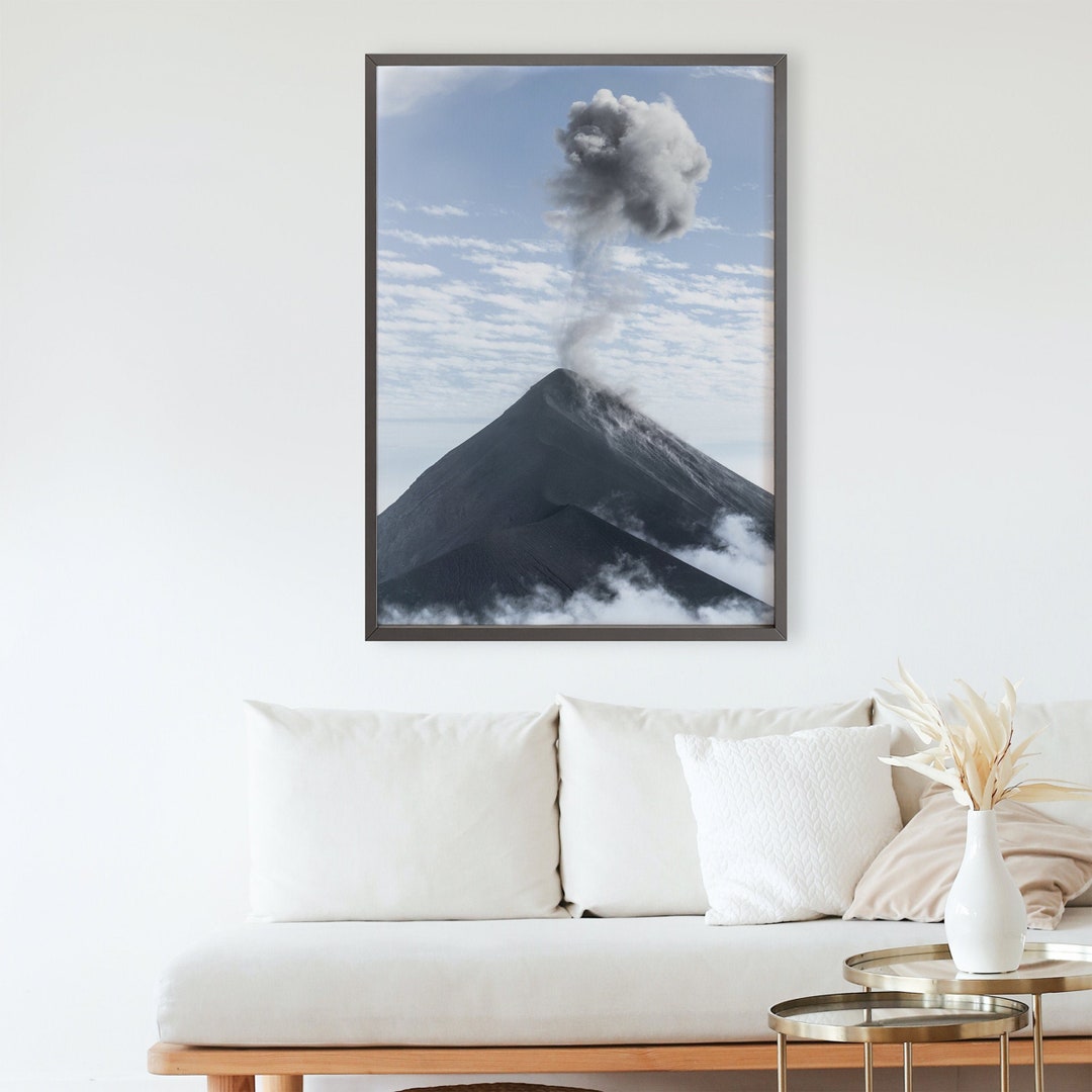 Volcano Print, Erupting Volcano Photography, Volcan De Fuego, Guatemala ...