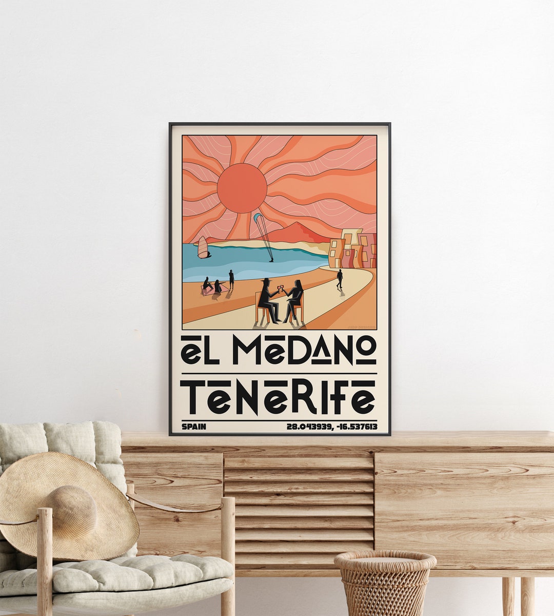 TENERIFE TRAVEL POSTER - Spanish Travel Poster, El Medano Poster ...
