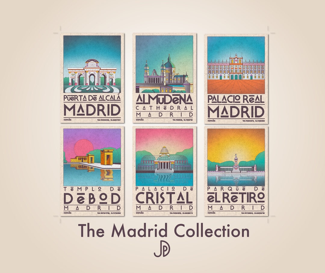 MADRID TRAVEL POSTER - Retro Travel Poster, Madrid Poster, Digital ...