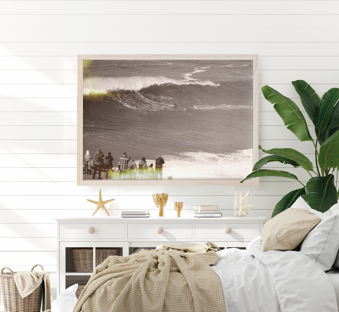 Nazare Black and White Vintage Surf Print, Surf Photography Print, Surf ...