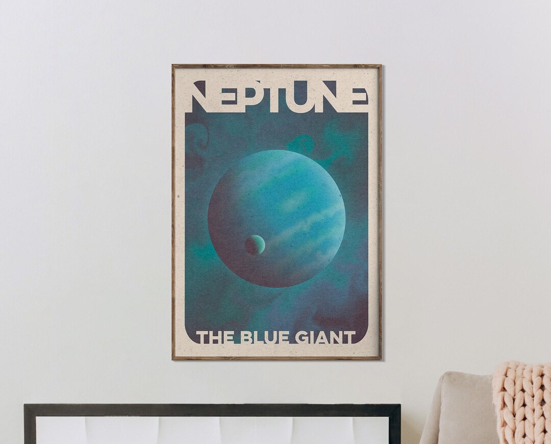 Neptune, the Blue Giant, Neptune Print, Planets Gift, Solar System ...
