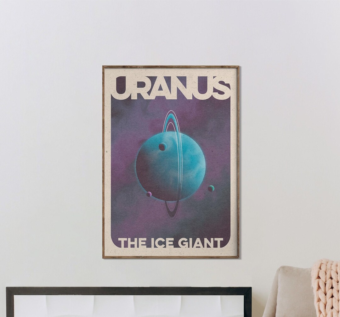 Uranus Print, the Ice Giant, Solar System Prints, Planets Poster, Space ...