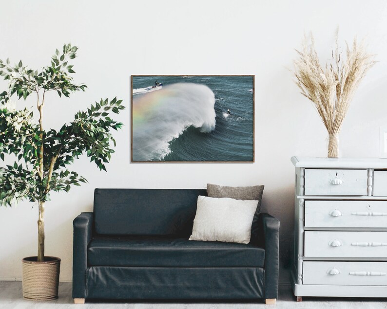 Nazare Rainbow Wave Retro Surf Poster Vintage Surf - Etsy