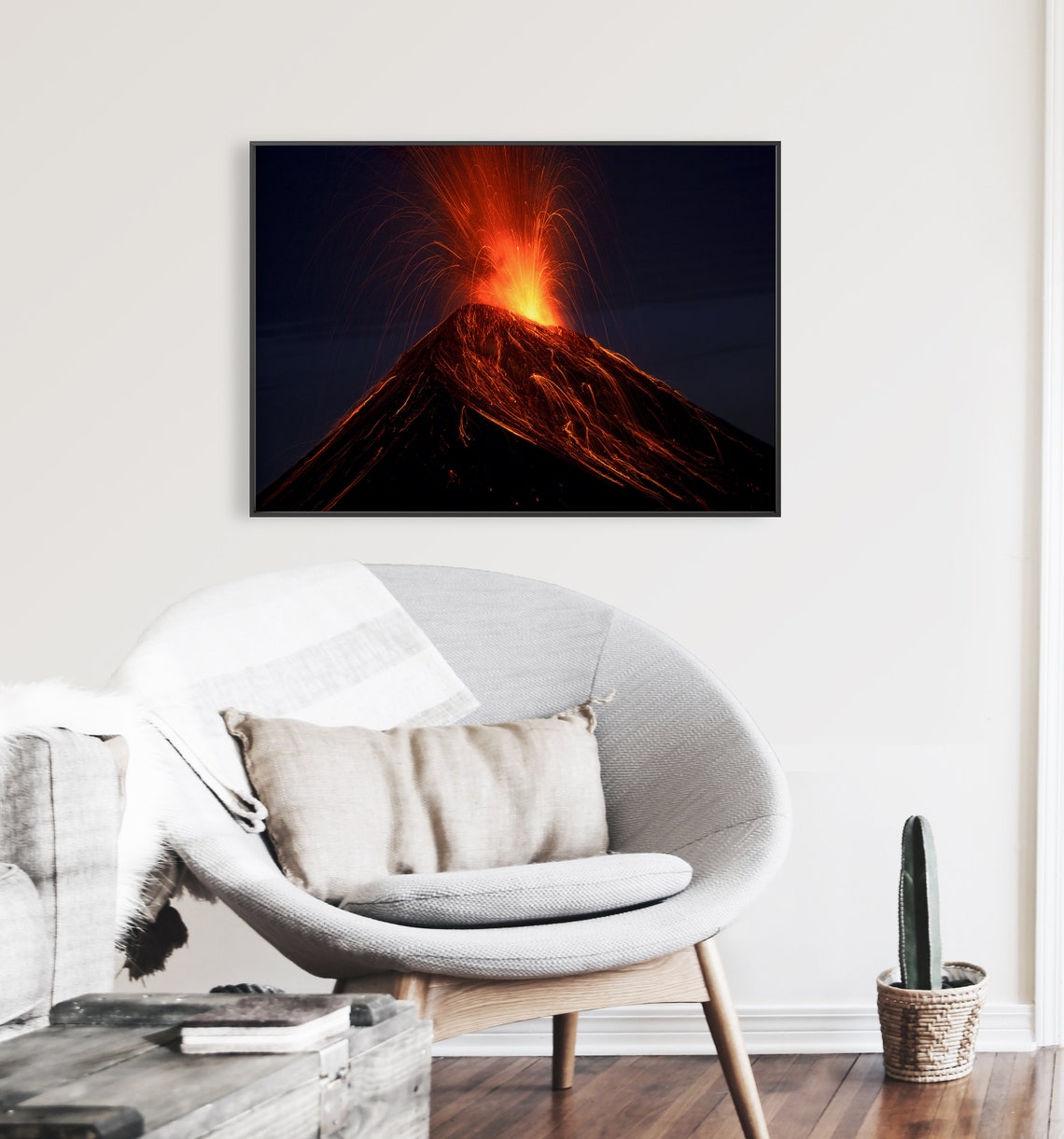 Erupting Volcano Printable Wall Art Volcano Print Lava | Etsy