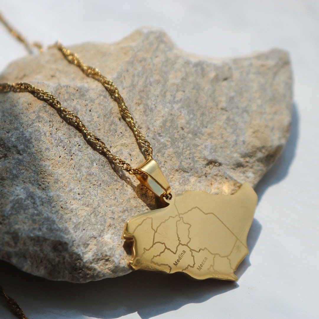 Saudi Arabia Necklace Country Map Necklace Gold Necklace Charm Gift - Etsy
