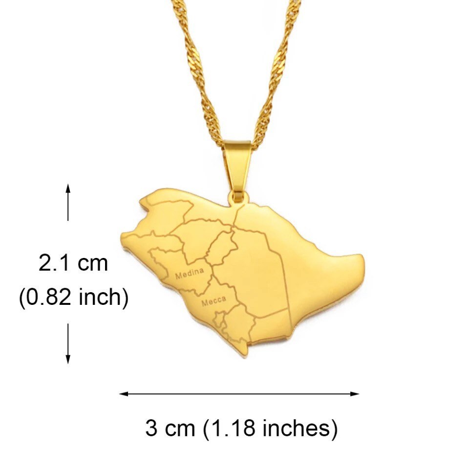 Saudi Arabia Necklace Country Map Necklace Gold Necklace Charm Gift - Etsy