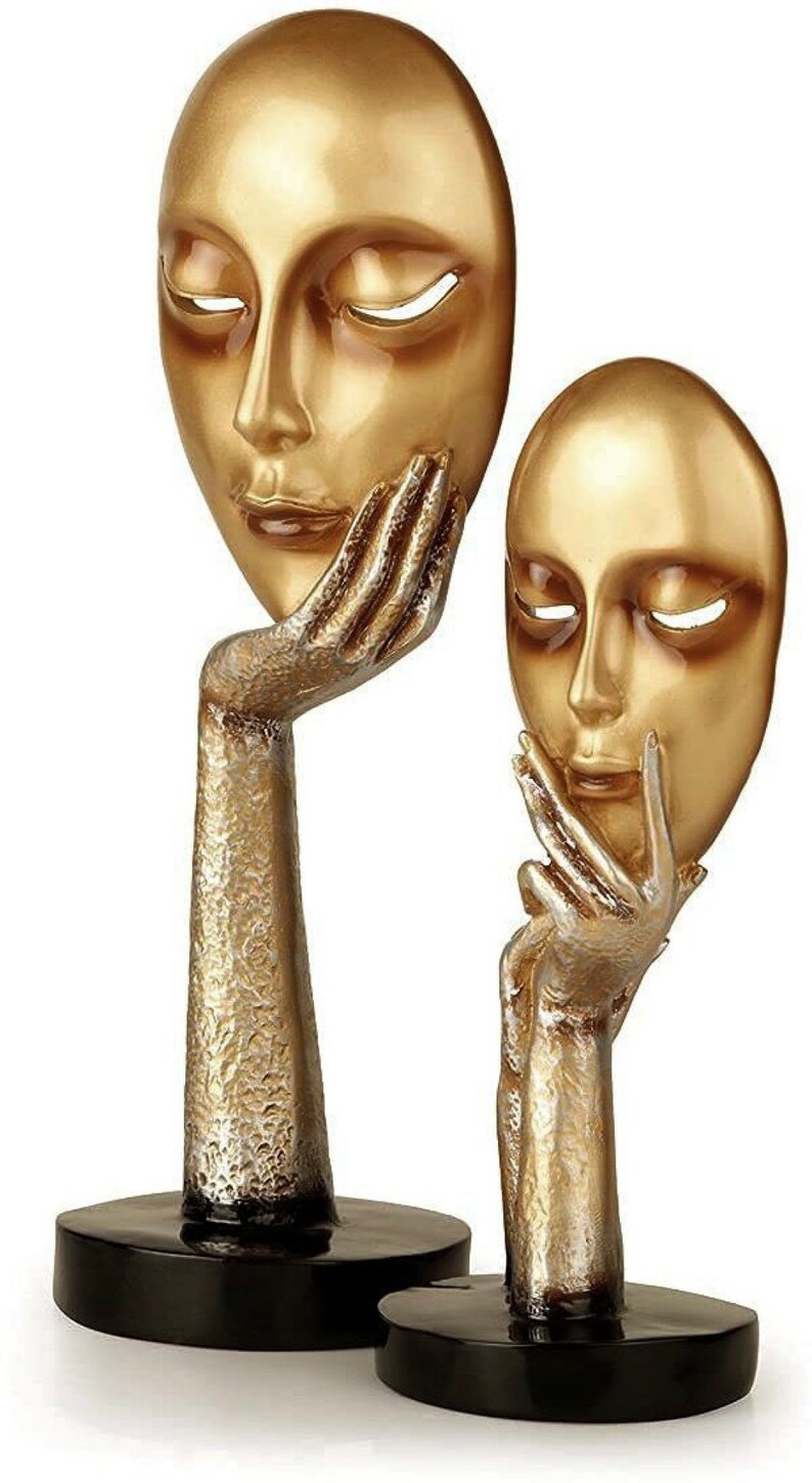 Sculpture Statue, Gold Mask Statue, Decoration Ornaments, Living Room ...