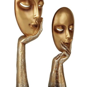 Sculpture Statue, Gold Mask Statue, Decoration Ornaments, Living Room ...