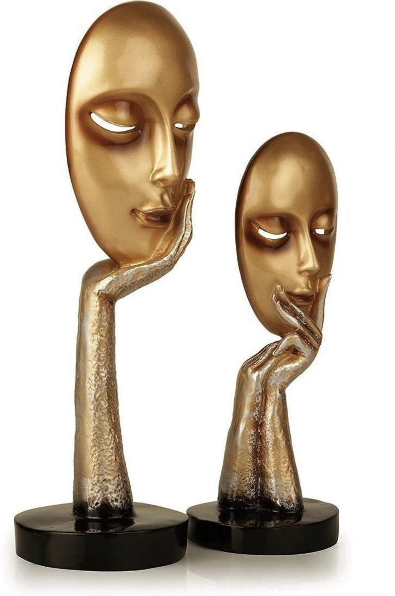 Sculpture Statue, Gold Mask Statue, Decoration Ornaments, Living Room ...