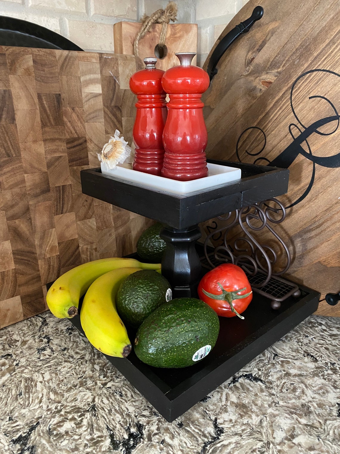 Square Wooden Tier Tray - Etsy