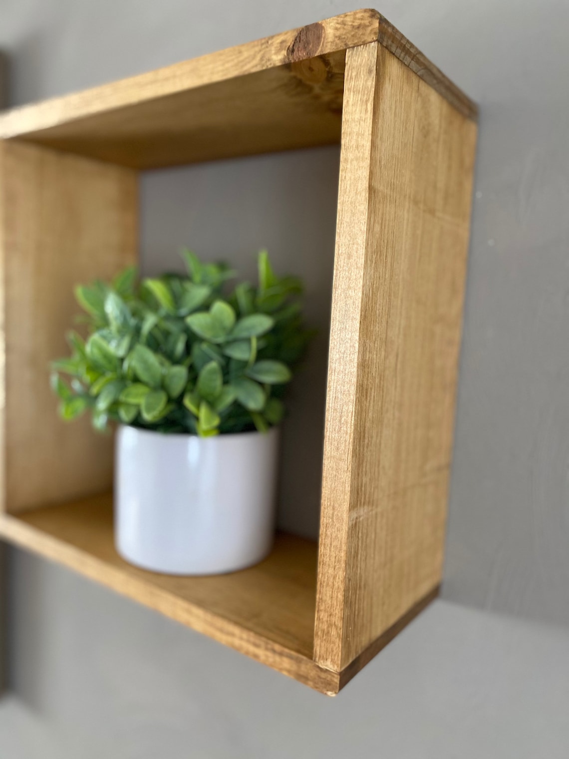 Rustic Wooden Floating Square Shelf | Etsy